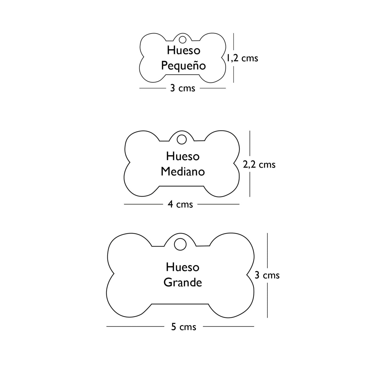 Placa identificación perro hueso plateada – Perros Unidos